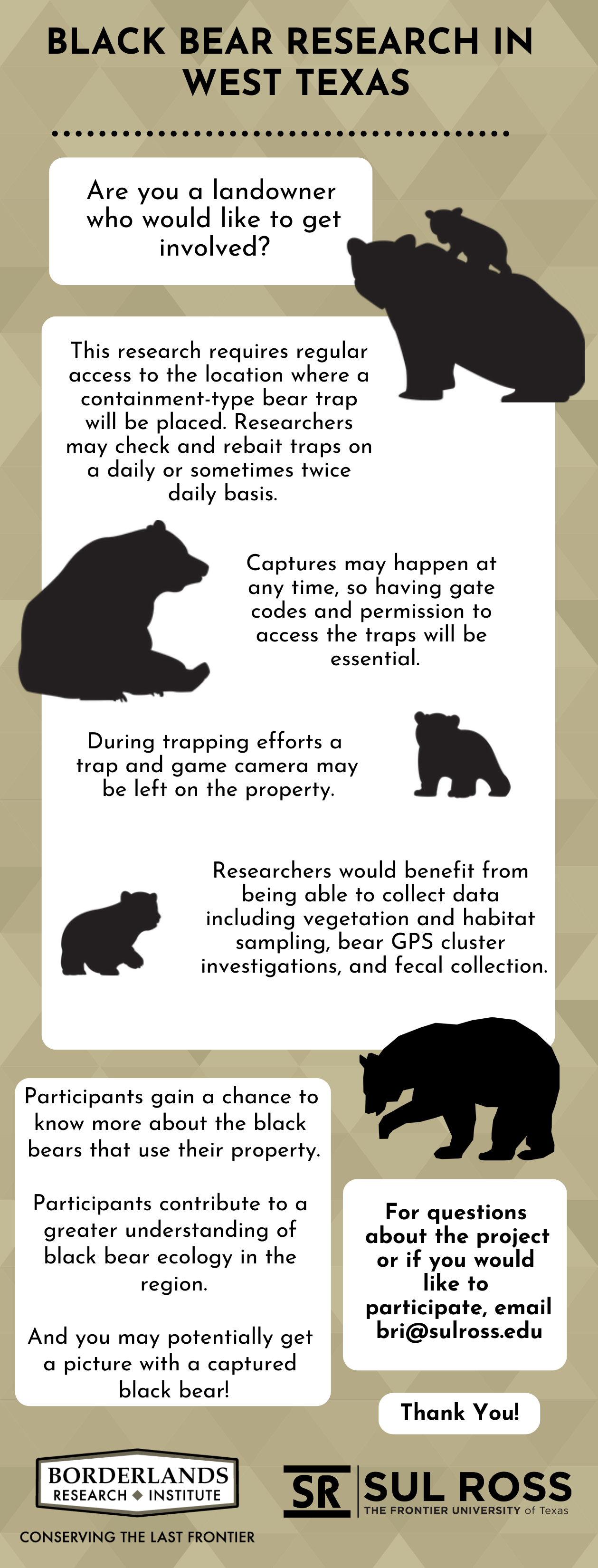 Becoming a Bear Wise Community - BORDERLANDS RESEARCH INSTITUTE